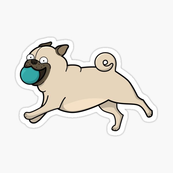 "Happy Pug Dog Puppy Love Animal Animals Friend" Sticker by roarr ...