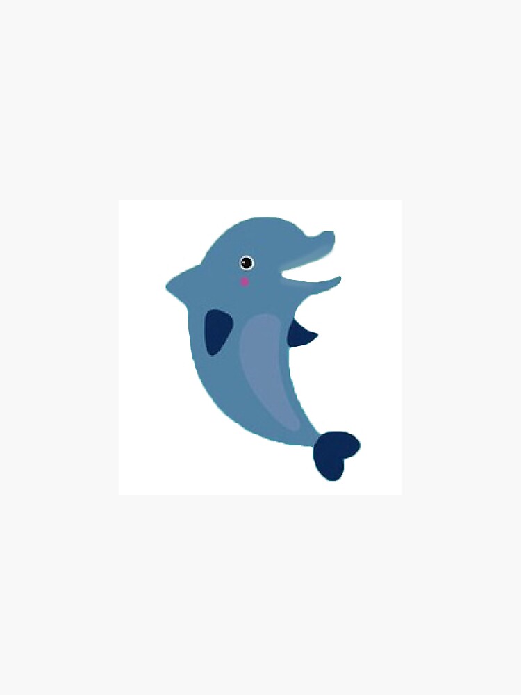 "Blue Dolphin" Sticker by Luna0Designs | Redbubble
