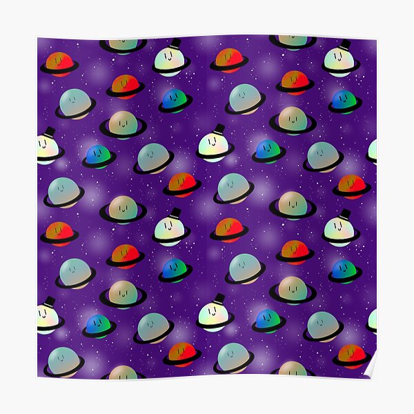 "Happy Little Planets" Poster by KimsArtGallery | Redbubble