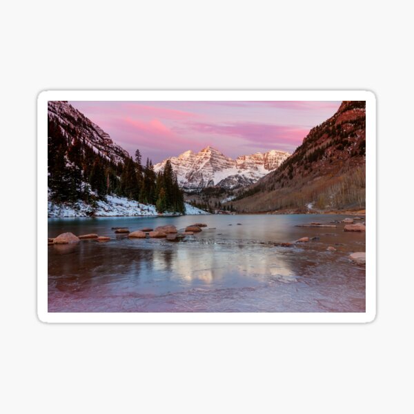 "Nature landscape of Maroon bell in Colorado" Sticker by CarryOut ...