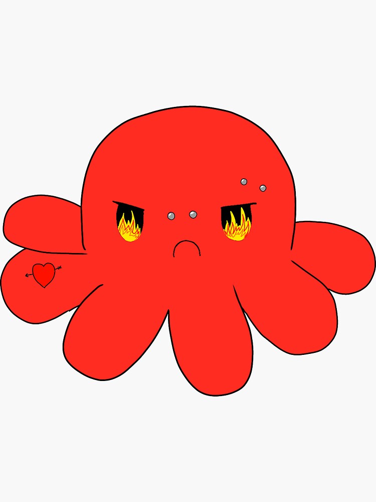 "angry mood octopus" Sticker by Rebeca090 | Redbubble
