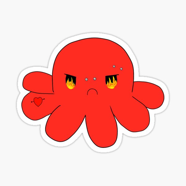 "angry mood octopus" Sticker by Rebeca090 | Redbubble