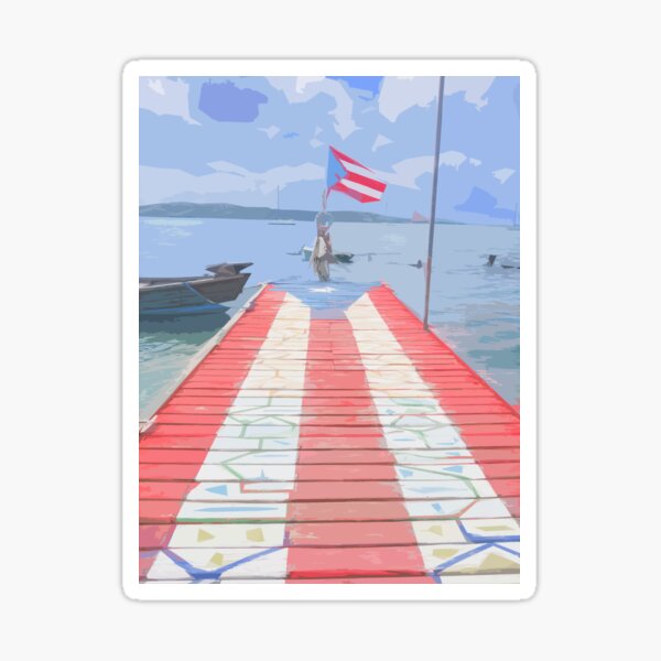 "Puerto Rico - Muelle de la Libertad - Boqueron - Dock" Sticker for ...