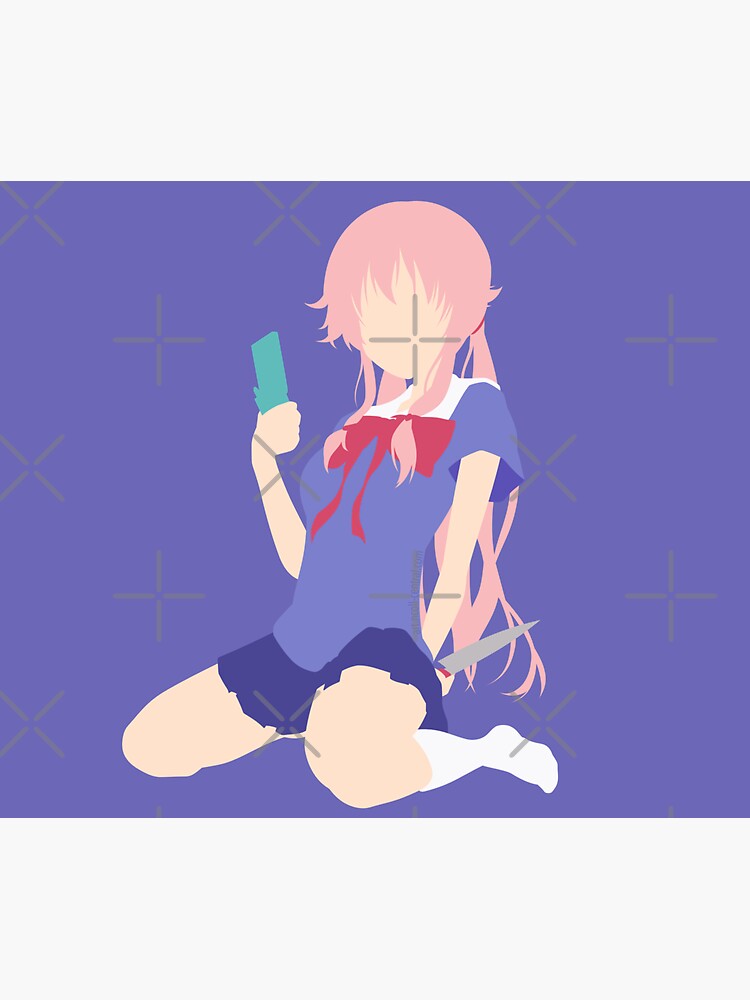 "Yuno Gasai Mirai Nikki" Sticker by ArtAndDesignA | Redbubble