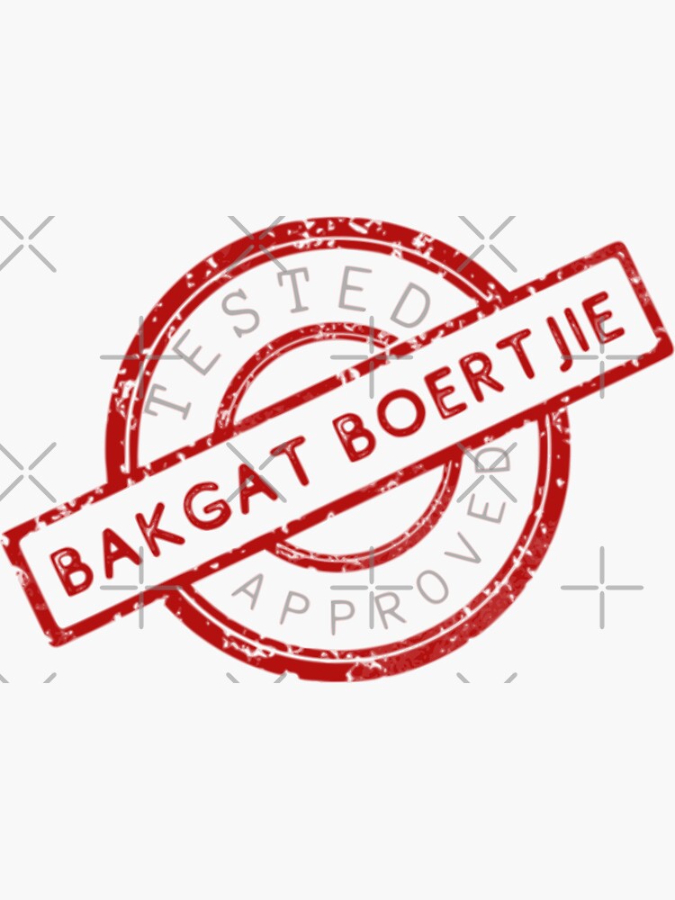 "Afrikaans, Bakgat Boertjie Afrikaans art design" Sticker for Sale by ...