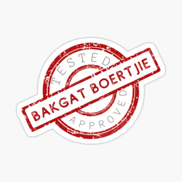"Afrikaans, Bakgat Boertjie Afrikaans art design" Sticker for Sale by ...