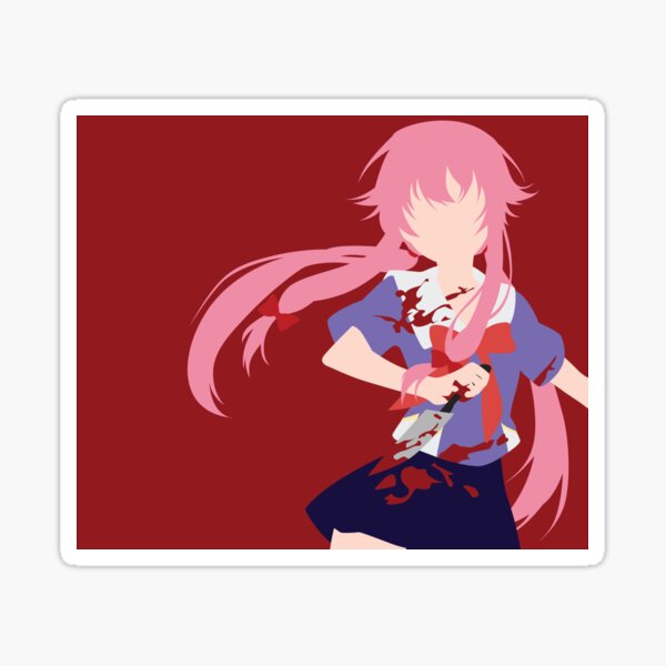 "Yuno Gasai Mirai Nikki" Sticker by ArtAndDesignA | Redbubble