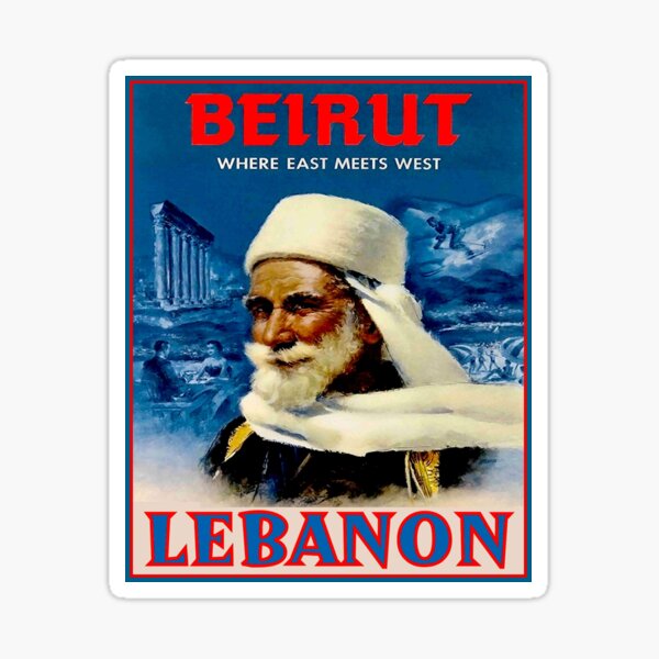 "BEIRUT LEBANON ; Vintage Travel Advertising Print" Sticker for Sale by ...