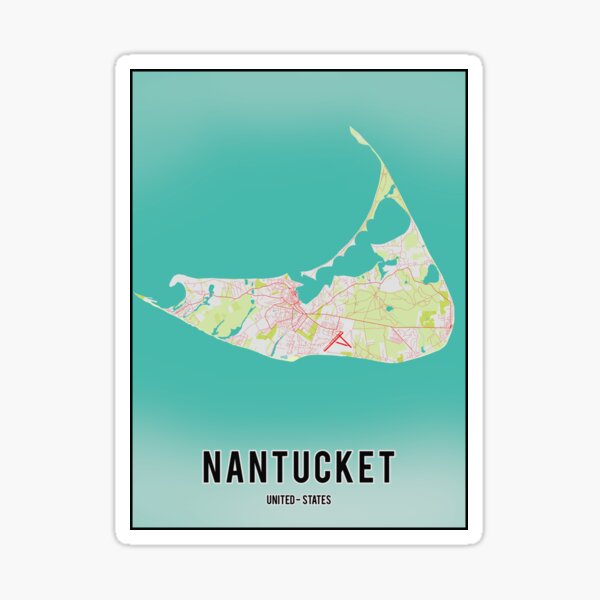Pegatina «Mapa imprimible de Nantucket» de PostersProf1 | Redbubble