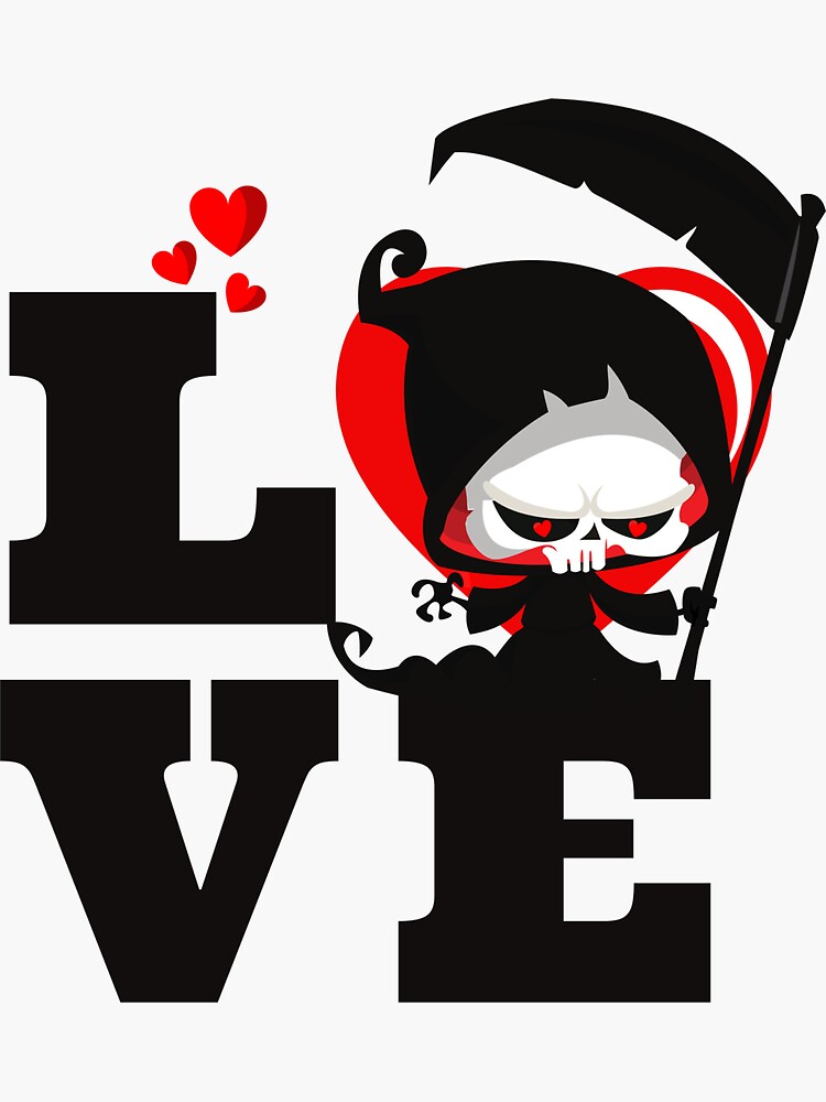 "Funny Creepy Horror Valentine Scary Grim Reaper LOVE Halloween Lovers ...