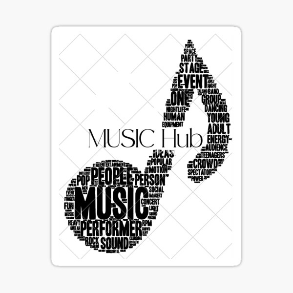 "Music Hub" Sticker by X-Printa | Redbubble