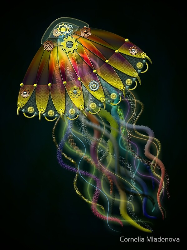 "Steampunk Jellyfish" by Cornelia Mladenova | Redbubble