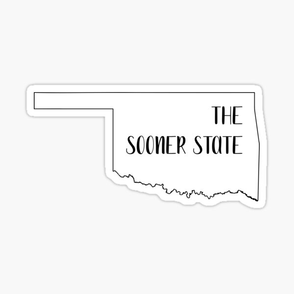 "Oklahoma state outline - The sooner state" Sticker by J---store ...