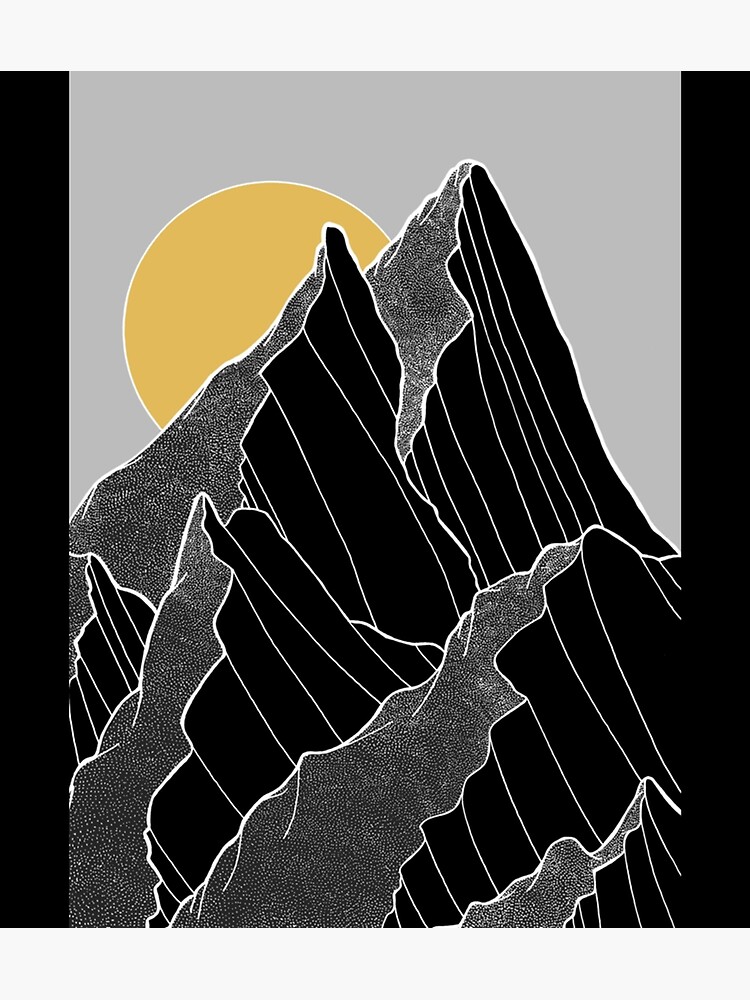 "The Dark Peaks Under The Golden Sun Sticker" Poster for Sale by ...
