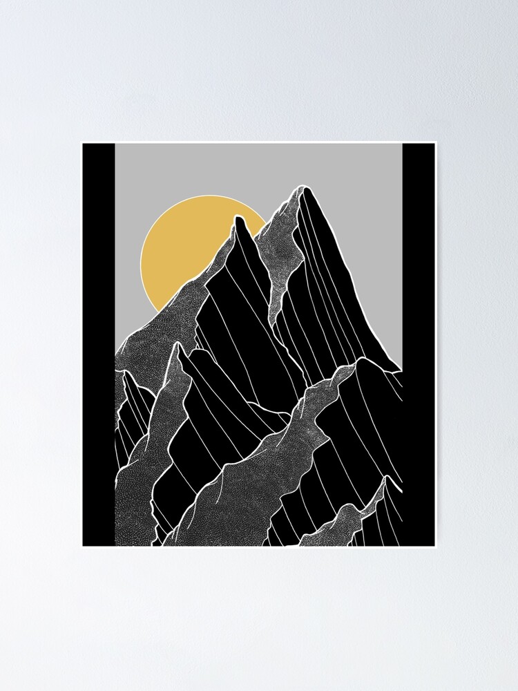 "The Dark Peaks Under The Golden Sun Sticker" Poster for Sale by ...