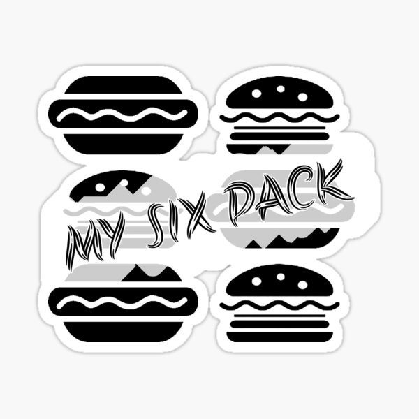 "funny and cool expression to my six pack" Sticker by KARAM-B | Redbubble