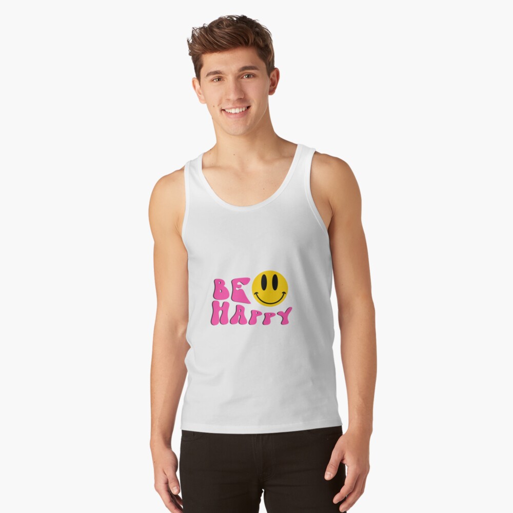 "Be Happy Smiley Face - Pink" Sticker for Sale by PreppyPalace | Redbubble