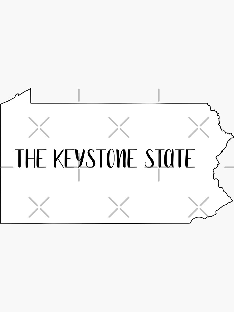 "Pennsylvania state outline - The Keystone State" Sticker by J---store ...