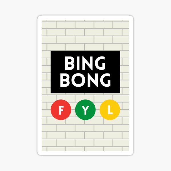 "Bing Bong Tiles - Meme Art - Wall Art - New York Subway" Sticker for ...
