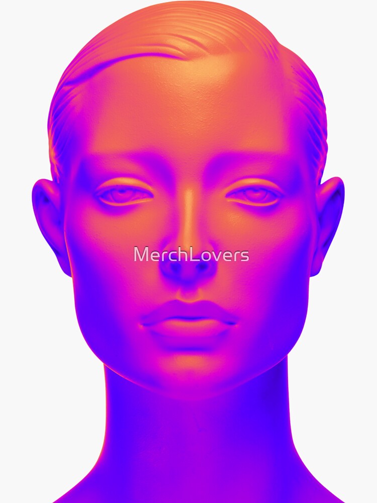 "Mannequin Head - Photogenic Color Pop Outrun" Sticker by MerchLovers ...