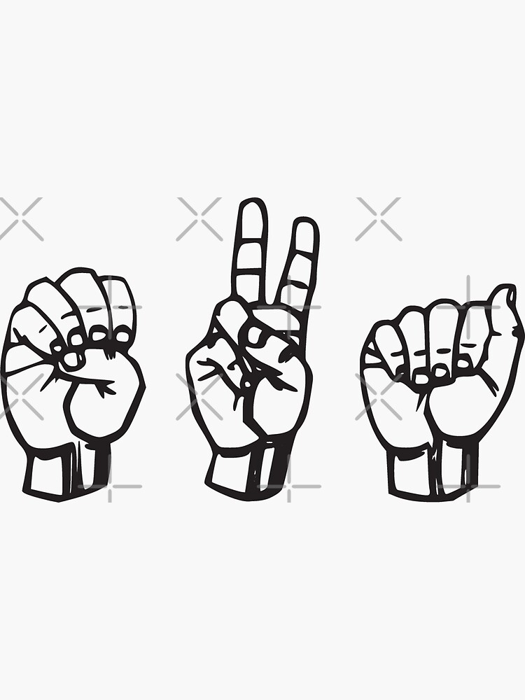 "Eva Name Hand Sign Language ASL Gift Named Eva" Sticker for Sale by ...