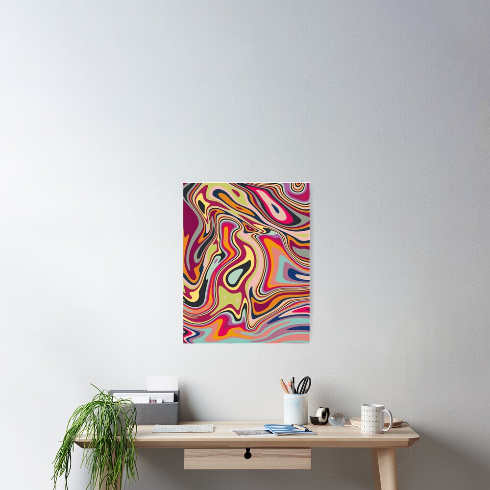 "70s Retro Abstract Liquid Swirl Pattern" Poster for Sale by ind3finite ...