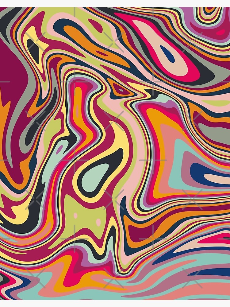 "70s Retro Abstract Liquid Swirl Pattern" Poster for Sale by ind3finite ...