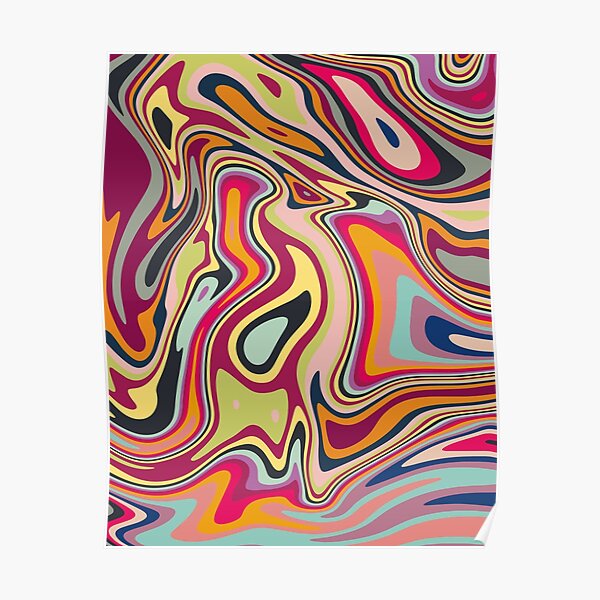"70s Retro Abstract Liquid Swirl Pattern" Poster for Sale by ind3finite ...