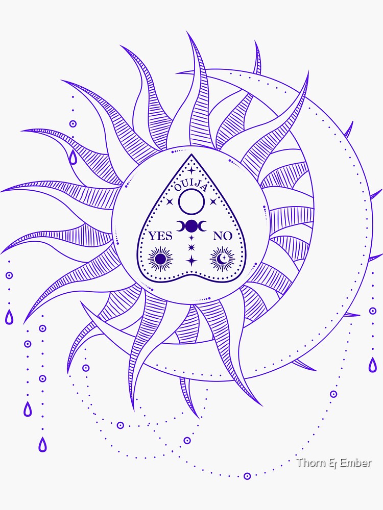 "Sun, Moon and Ouija" Sticker by Frodoscorner | Redbubble