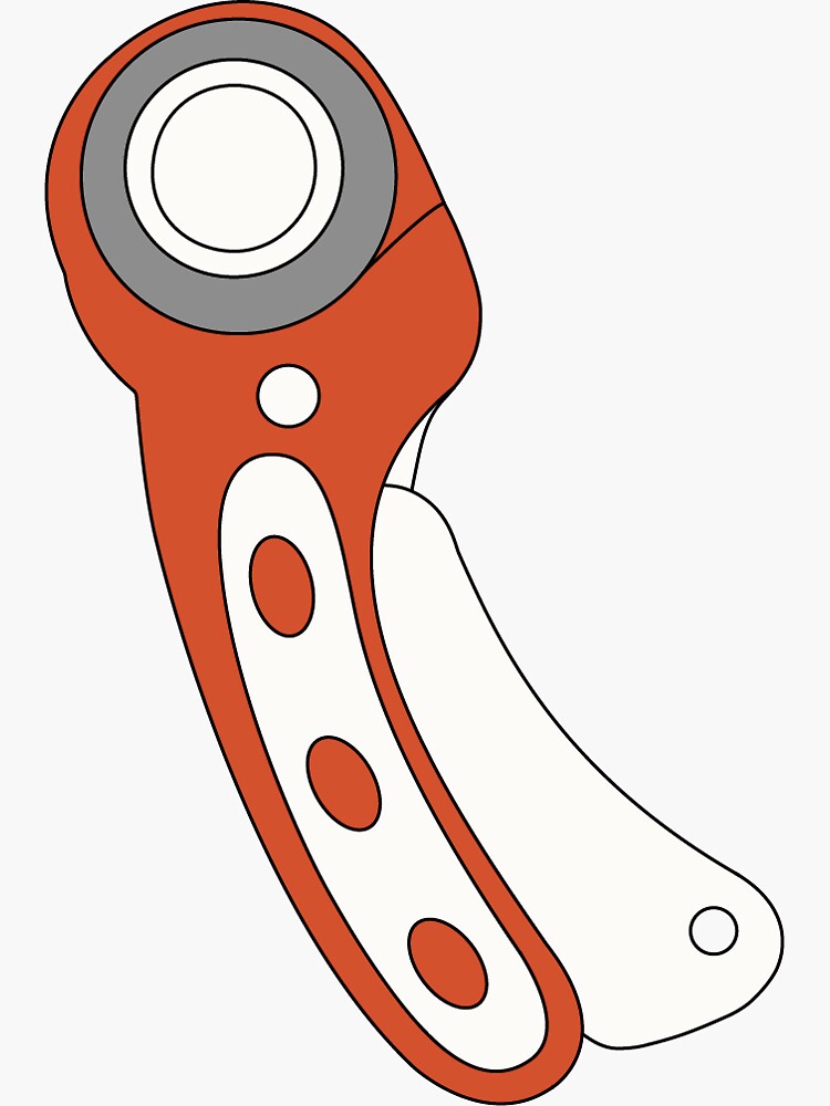 "Red Rotary cutter " Sticker by SunnyZips | Redbubble