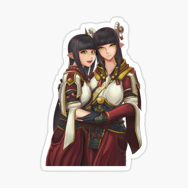 "Hinoa and Minoto" Sticker for Sale by hybridmink | Redbubble
