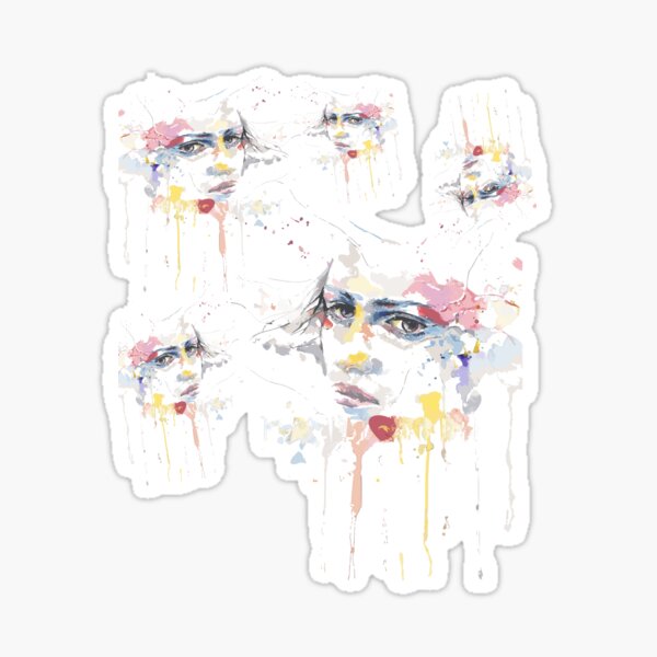 "Colorful splash Girl ,digital Art" Sticker by MY-lux | Redbubble