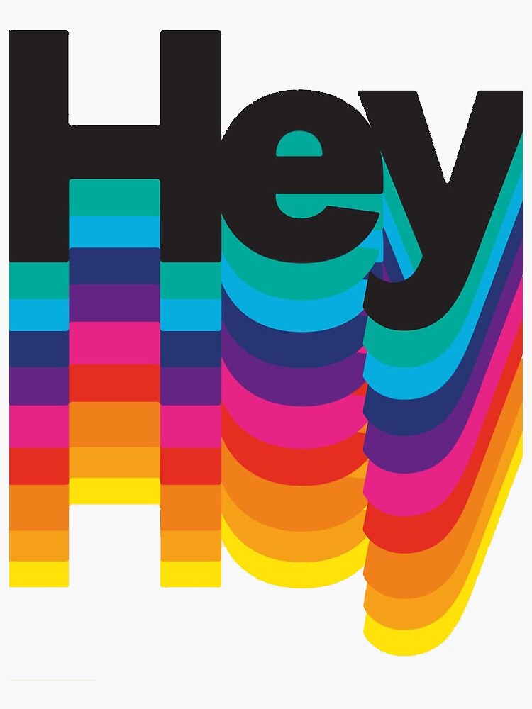 "HEY RAINBOW" Sticker by Scdeck | Redbubble