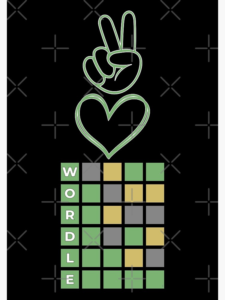 Póster «PEACE LOVE WORDLE, Wordle Obsessed, Wordle Expert, Wordle Craze ...