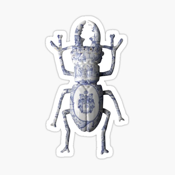 "Delft Blue Beetle Bug" Sticker for Sale by rinze | Redbubble
