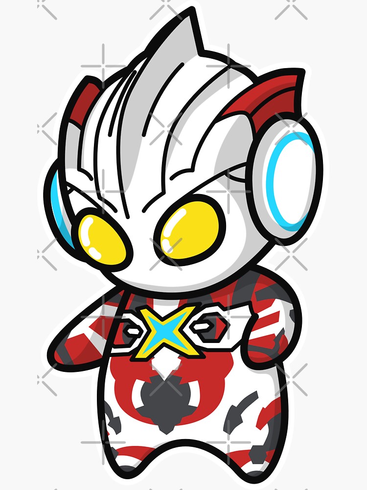 "Ultraman X Chibi Style Kawaii" Sticker for Sale by mattzwug-draws ...