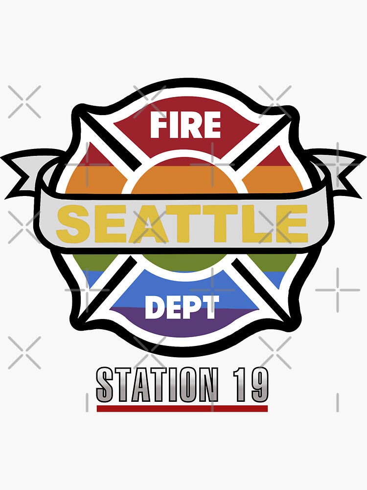 "Station 19 Pride Badge" Sticker for Sale by HazeBeanDesigns | Redbubble