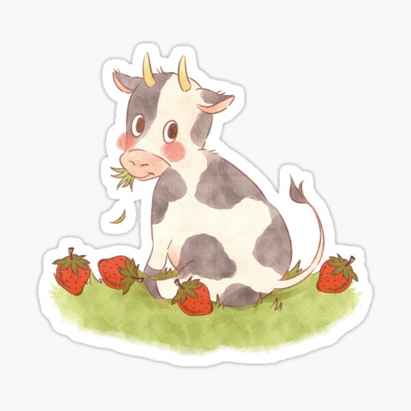 "Cottage core cow" Sticker by Dharmanature | Redbubble
