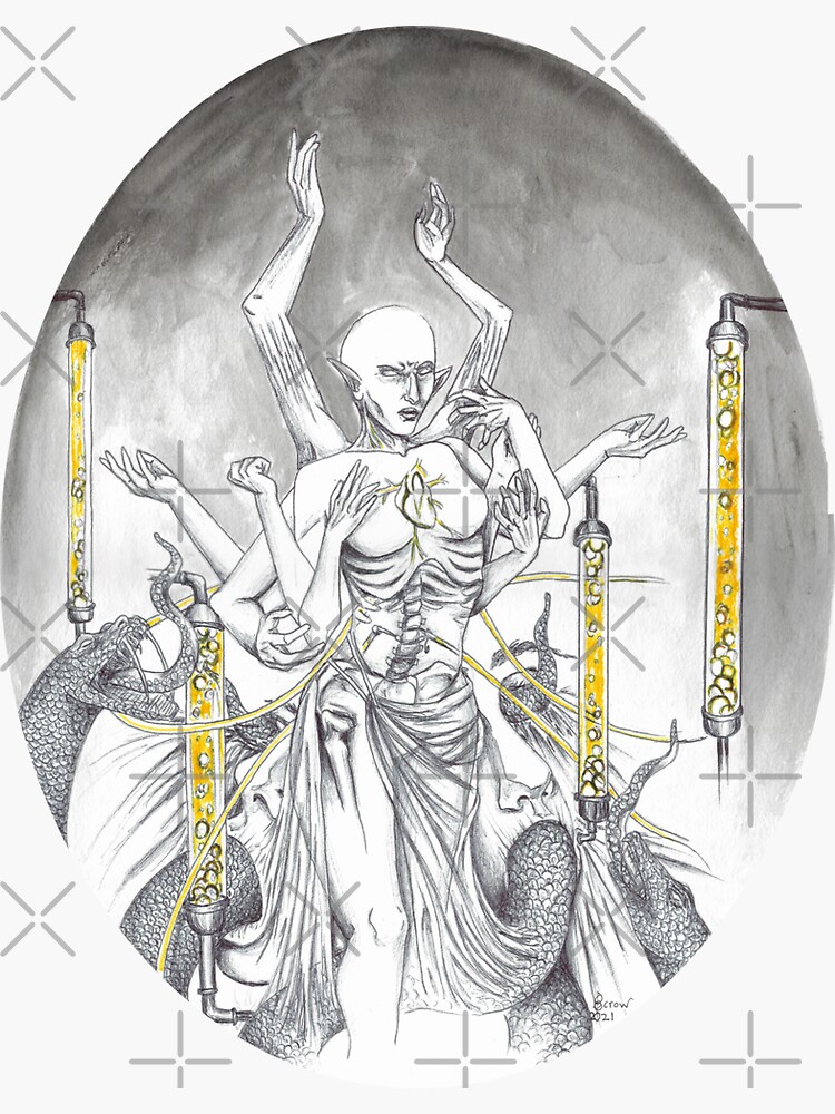 "Diabolus Ex Machina" Sticker for Sale by E-B-Crow | Redbubble