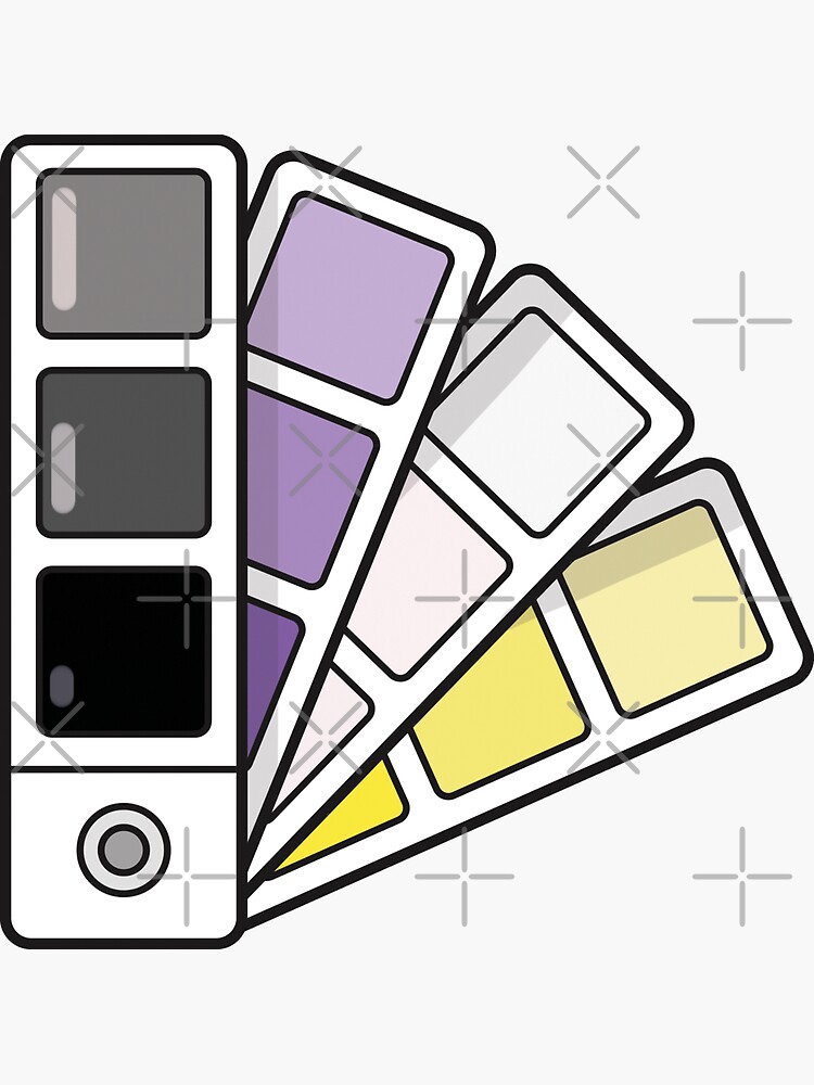 "Non-Binary 4 Color Chip" Sticker by Somsomi | Redbubble