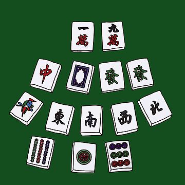 "Mahjong thirteen 13 wonders" Sticker for Sale by lalashellsArt | Redbubble