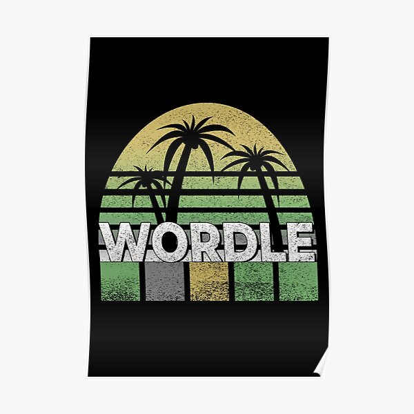 Póster «RETRO VINTAGE SUNSET WORDLE, Prefiero ser Wordle, Wordle ...