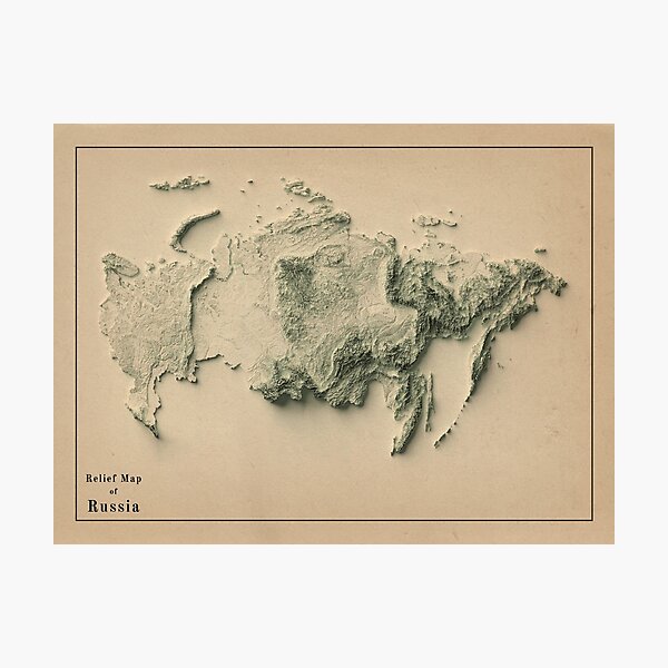 "Russia Relief Map 3D digitally-rendered" Photographic Print by ...