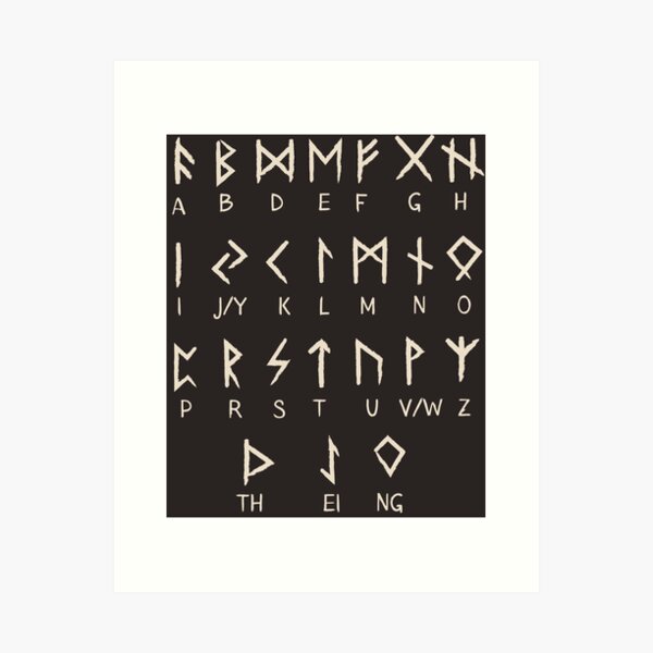 Home & Living Viking Rune Print Rune Watercolor Rune Lettering ...