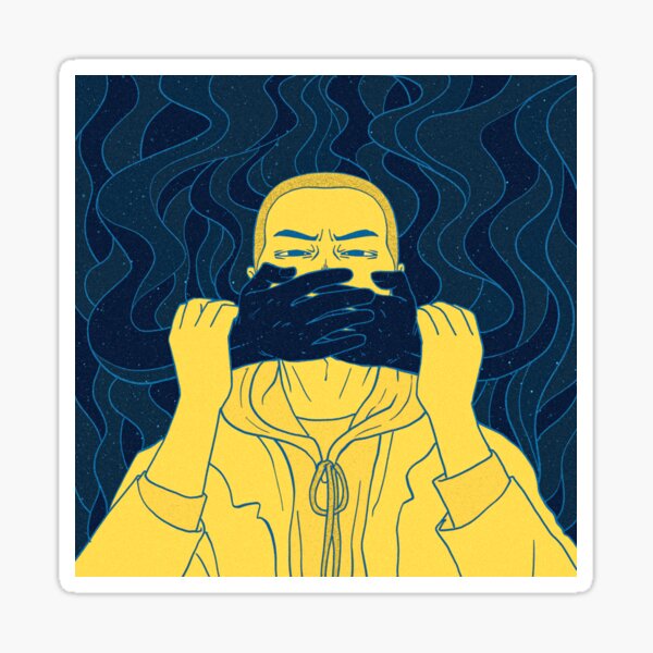 "silenced man" Sticker by ReachNoble | Redbubble