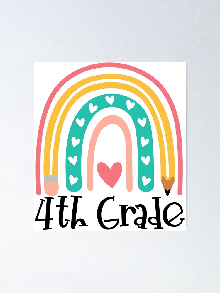 Póster «Cuarto Artículo Escolar de 4to Grado Con Estética Boho Rainbow ...