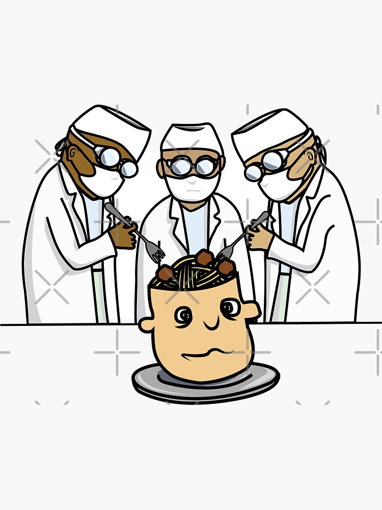 "spaghetti brain" Sticker by janetsang | Redbubble