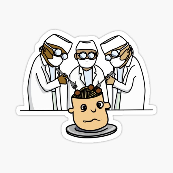 "spaghetti brain" Sticker by janetsang | Redbubble