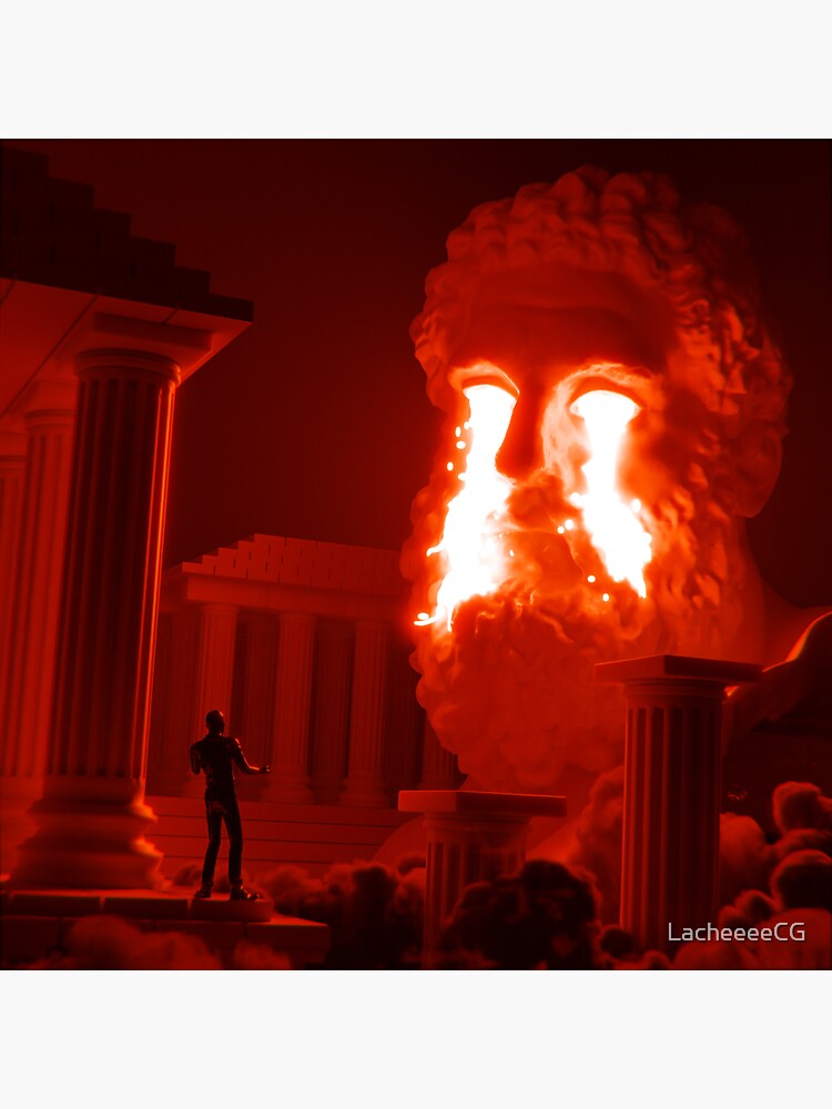 "Inferno Statue Crying" Sticker by LacheeeeCG | Redbubble