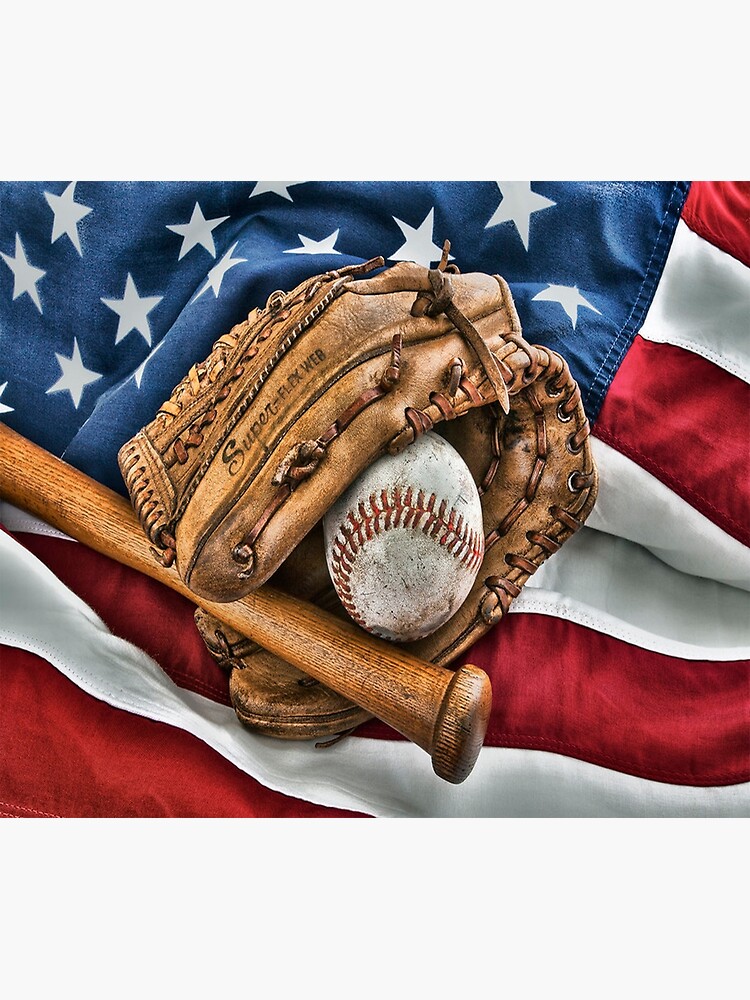 "baseball and flag wallpaper " Poster for Sale by chanchan79 | Redbubble